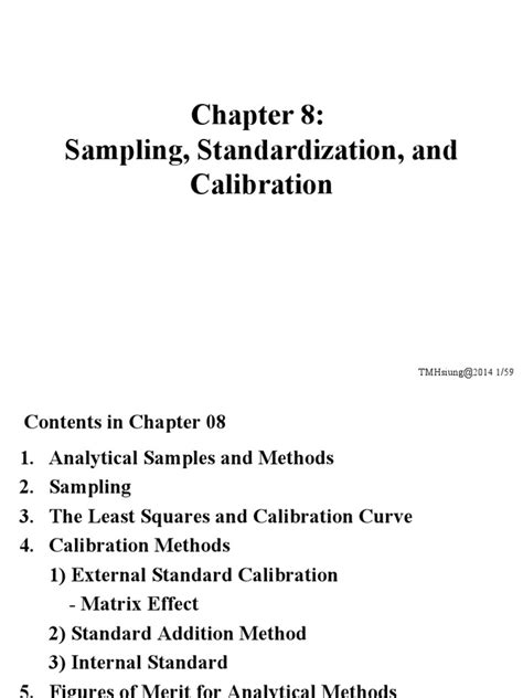 Chapter 8 Sampling Standardization And Calibration Pdf Detection Limit Errors And Residuals
