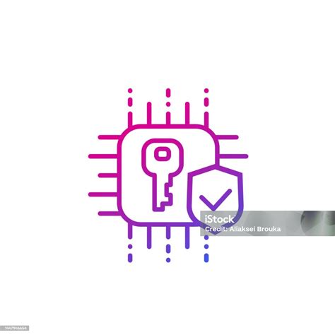 Cryptography And Encryption Icon Line Design Stock Illustration