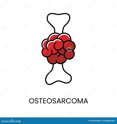 Cancer Osteosarcoma Line Icon Vector Cancer Malignant Disease 301654569
