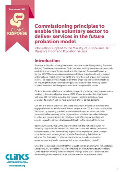 Commissioning Principles To Enable The Voluntary Sector To Deliver
