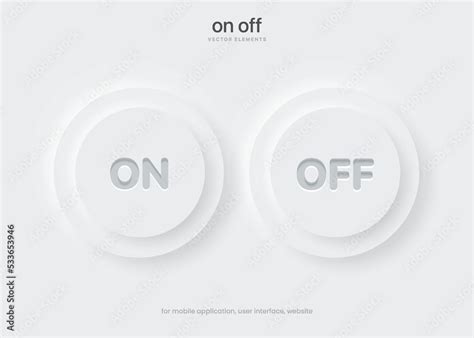 3d Neumorphism On Off Icon Push Button Symbol Soft White Slider Bars