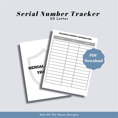 Serial Number Tracker Pdf Printable Pcs Valuables Tracker Home Management Tracker Keep
