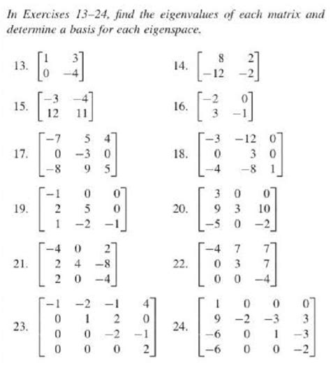 solved in exercises 13 24 find the eigenvalues of each