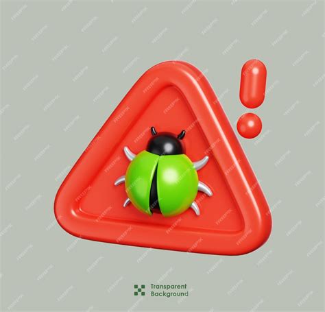 Premium Psd Bug On Error Alert Warning Sign Isolated Computer Network