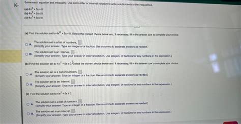 Solved Solve Esch Equation And Inequaly Use Set Bulder Or