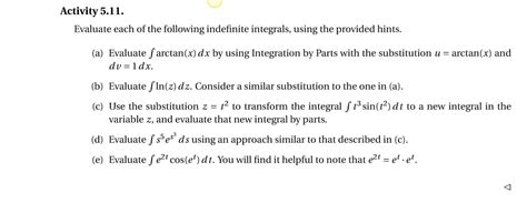 Solved Activity 511 Evaluate Each Of The Following