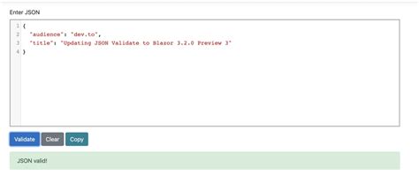 Updating JSON Validate To Blazor 3 2 0 Preview 3 DEV Community