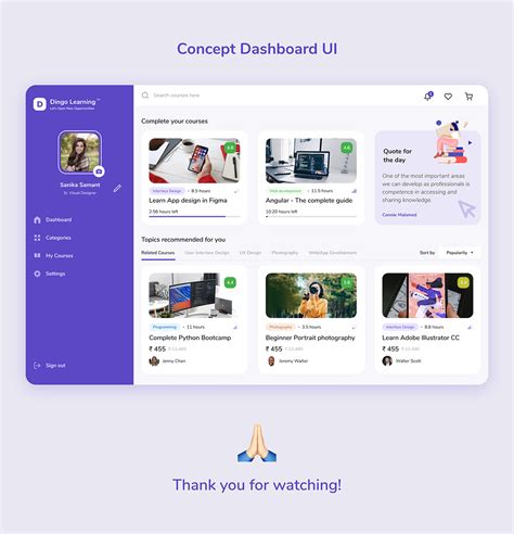 E Learning Dashboard Concept UI On Behance