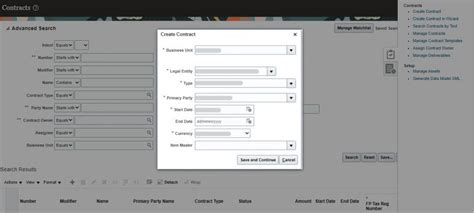 Creation Of Contracts In Oracle Cloud Erp
