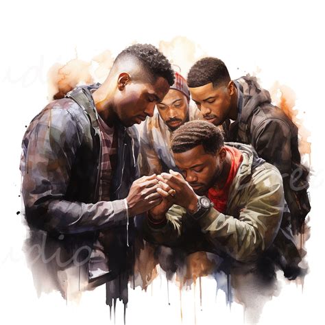 Group Of Men Praying Clipart Black Men Prayers Clipart Afro American Men Png Religious