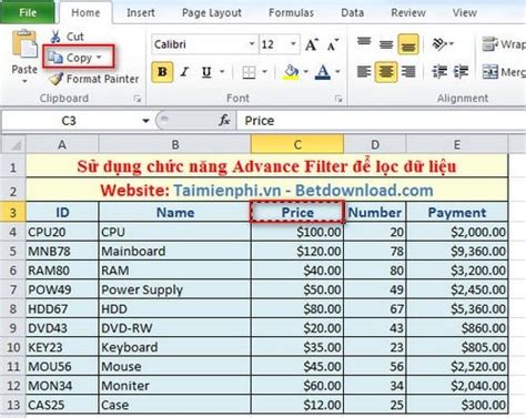 Cách Sử Dụng Advanced Filter Trong Excel Lọc Dữ Liệu Bảng Tính Theo đ