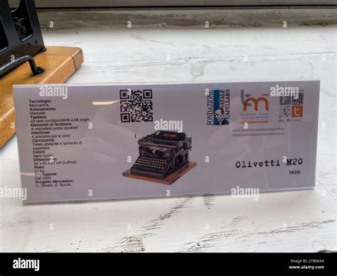 Ivrea Italy August 20th 2023 Typewriters And Calculators In