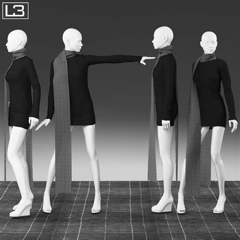 상점 창 여자 마네킹 021 3d 모델 75 Max Fbx Obj Free3d