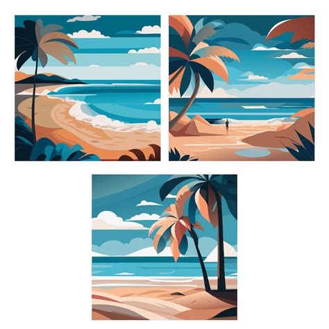 Premium Vector Beach Sunset Vector