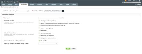Configure Sharepoint Audit Log Settings Sharepoint Manager Plus