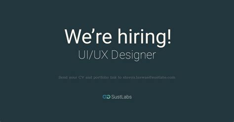 Sustlabs On Linkedin Hiring Uiuxdesigner Hr Jobs Userinterface