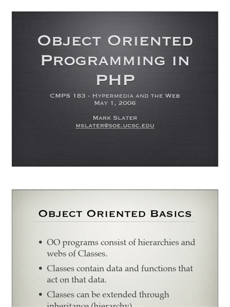 Php Object Oriented Programming Guide Pdf Class Computer