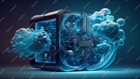 Premium Ai Image Abstract Futuristic Cloud Computing Technology Concept Background
