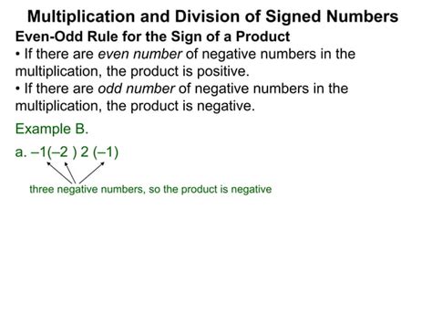 22 Multiplication And Division Of Signed Numbers Ppt