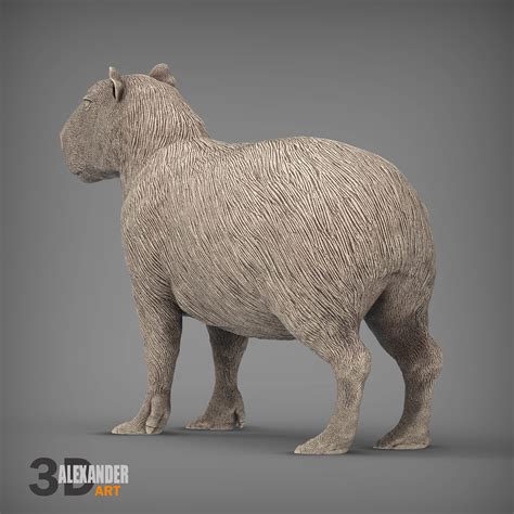 Capybara Sculpture 3d Model By Alexander3dart