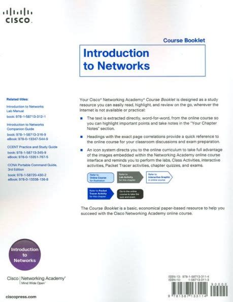 Introduction To Networks Course Booklet Edition 1 By Cisco Networking