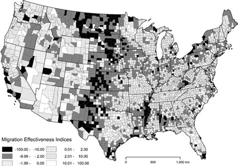 Migration Effectiveness By County Download Scientific Diagram