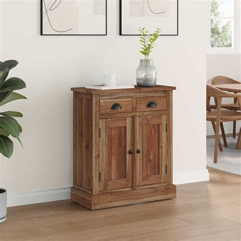 Natur Pur Storage Cabinet With Drawer With Door Natural Solid Teak Wood