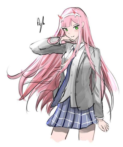 Zero Two Sketch Reference Practice Scrolller