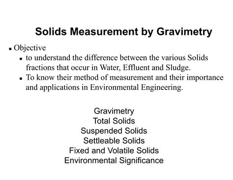 Solids Measurement By Gravimetry Presentation Ppt