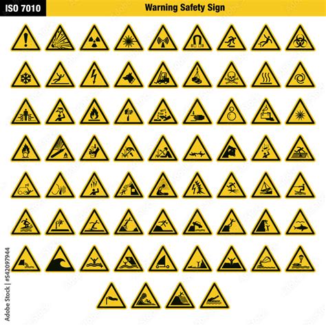 Original Iso 7010 Warning Safety Sign Symbol Icon Pictogram Compilation