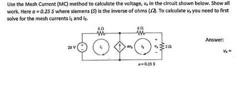 solved use the mesh current mc method to calculate the