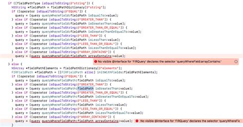 Error On Build No Visible Interface For Firquery Declares The Selector Querywherefieldpath