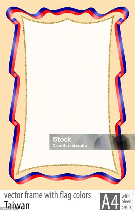 프레임과 보호 그리드와 대만 국기의 색상의 리본 테두리 벡터와 피 3 M M 공란에 대한 스톡 벡터 아트 및 기타 이미지 공란 교육 대만 Istock