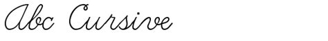 Abc Cursive Font FontZone Net