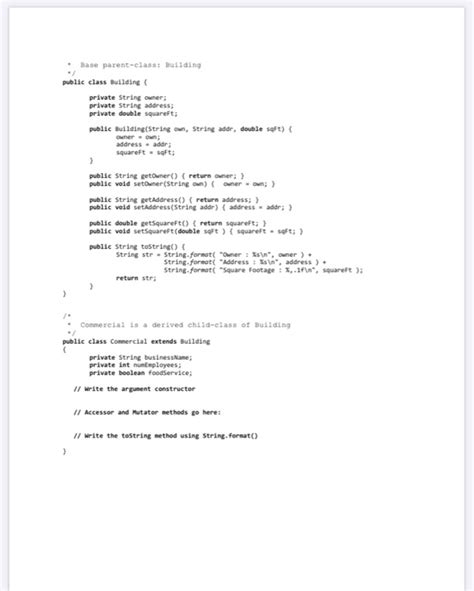 Solved Tutorial 12 Inheritance Attached Is The Uml Diagram