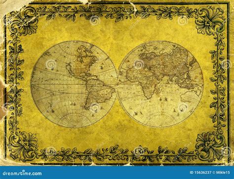 Old Paper On World Map Royalty Free Stock Image