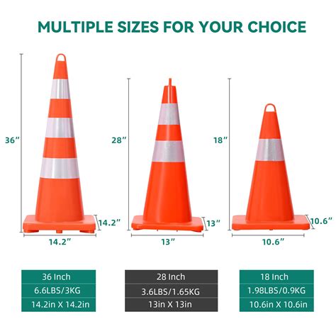 Yitahome Traffic Cones 28 Inch 8 Pack With 23ft Chain And Reflective