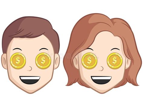 Man Woman Greedy Money Eyes Stock Vector Illustration Of Commerce