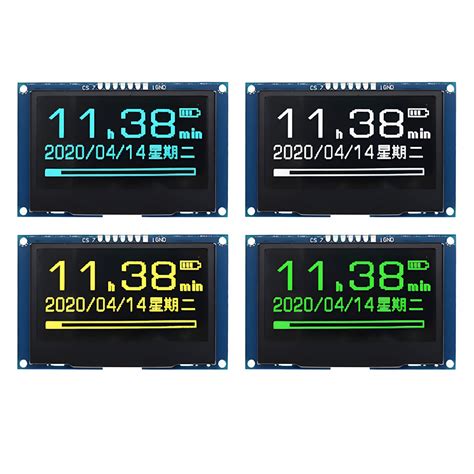 2 42 Inch 128x64 Dots Oled Display Module With Spi Interface And White And Blue Font Colors