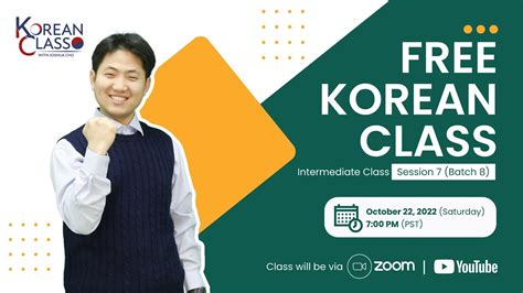 Free Korean Class 7th Session Batch 8 Intermediate Class Youtube