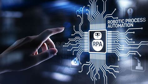 RPA Robotic Process Automation Innovation Technology Concept On Virtual Screen Stock Image