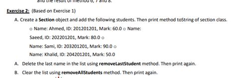 Solved Exercise Based On Exercise A Create A Section Chegg