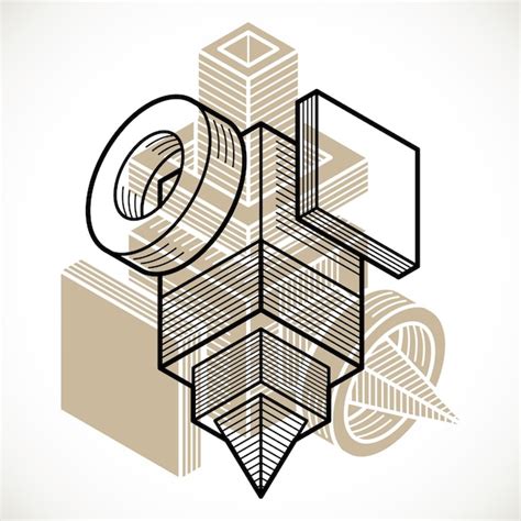 Premium Vector Engineering Three Dimensional Construction Abstract