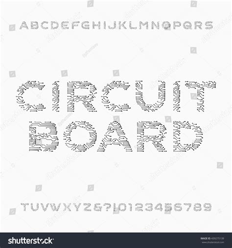 Circuit Board Font Vector Alphabet Digital Stock Vector Royalty Free Shutterstock