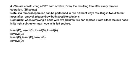 Solved We Are Constructing A BST From Scratch Draw The Chegg Com