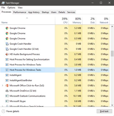 what is host process for windows tasks or service host