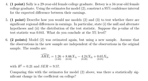 solved problem 1 the following regressions are estimated