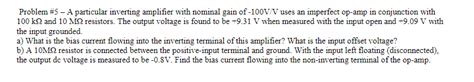 Solved Problem A Particular Inverting Amplifier With Chegg