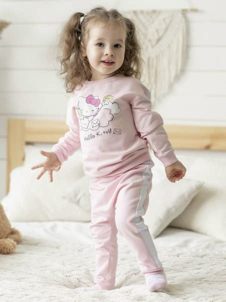 Комплект из футера для девочки розовый пуловер и брюки Принт с Хэллоу Китти Характеристики