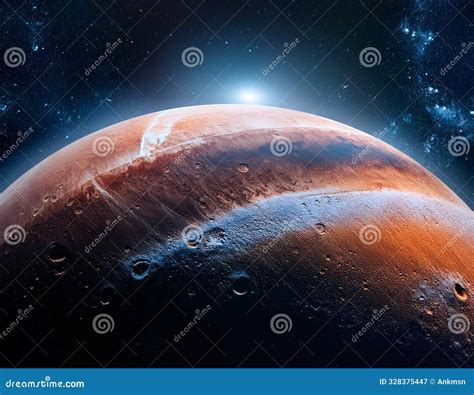 Planet And Outer Space Featuring Elements Like Planetary Surfaces